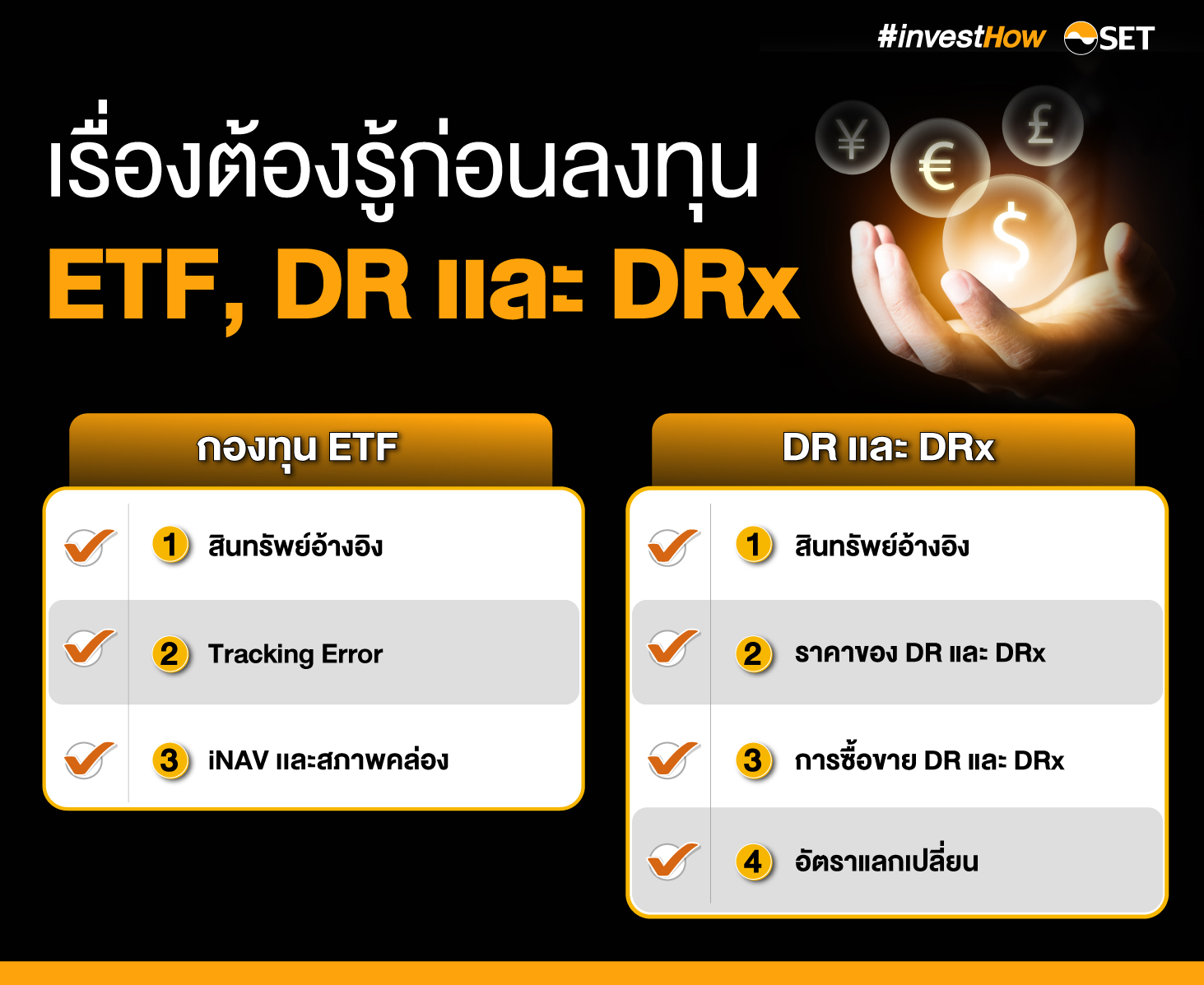 ความแตกต่างและประโยชน์ ของหุ้นต่างประเทศ, ETF, DR และ DRx ที่ซื้อขายในไทย - SET Investnow
